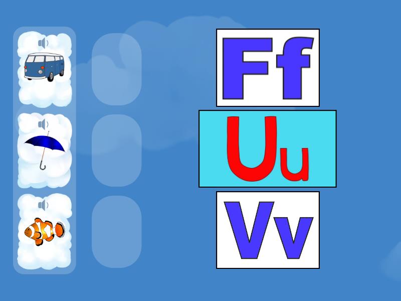 RM 1 Lesson 6 Letters ( f, u, v) - Match up