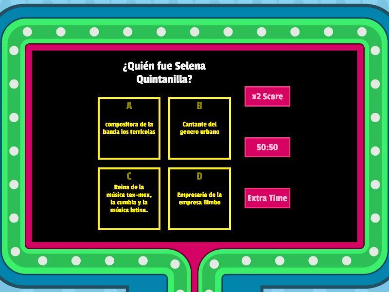 Selena Quintanilla - Gameshow quiz