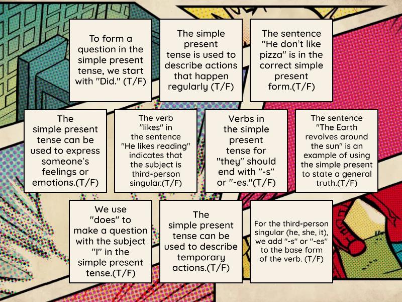 Simple Present Tense - Flip tiles