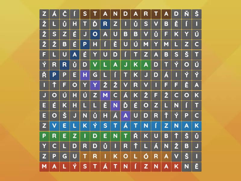 státní znaky - Wordsearch
