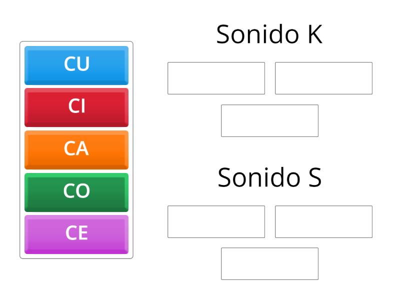 Identifica el sonido de la letra C - Group sort