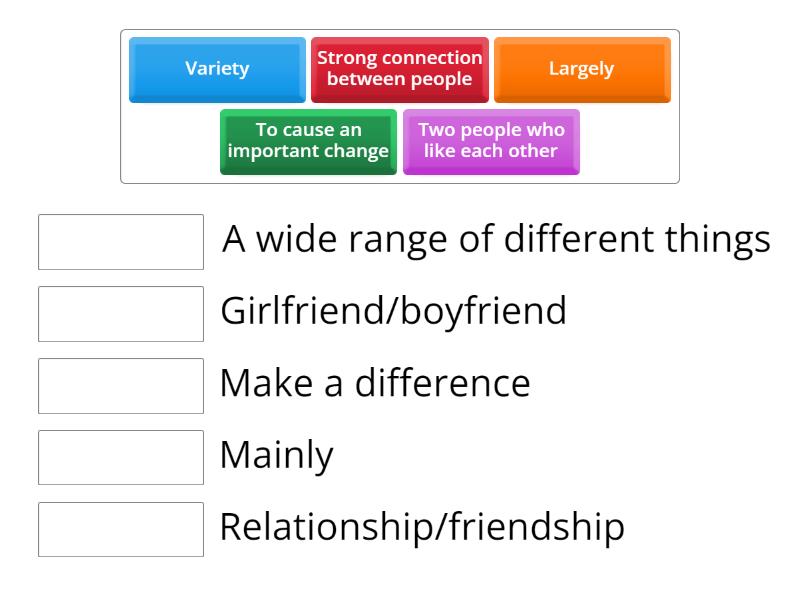 vocabulary practice - Match up