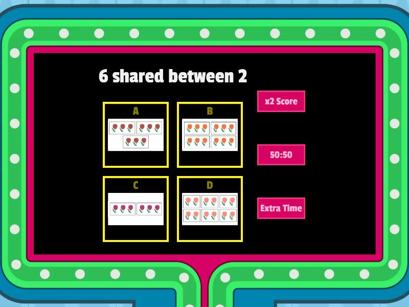 shared between Equal Groups - Gameshow quiz
