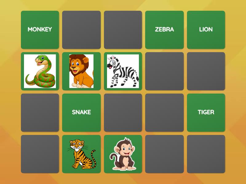 Wild animals - Matching pairs