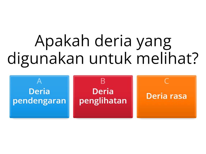Tahun 1: Bab 4: Deria Manusia - Quiz