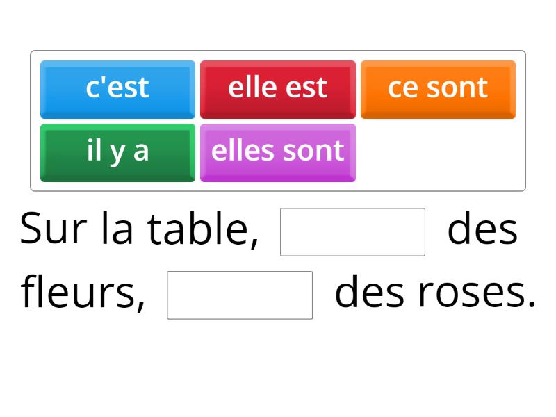 C'est, ce sont, il/elle est, il y a... - Complete the sentence