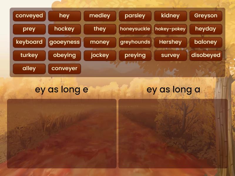 Sorting 2 sounds of ey - advanced - Group sort