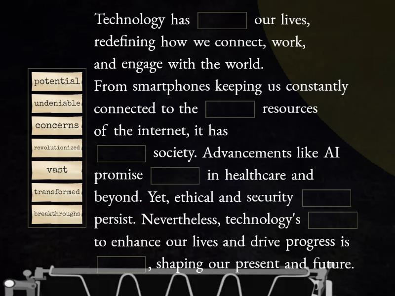 Technology - Missing word