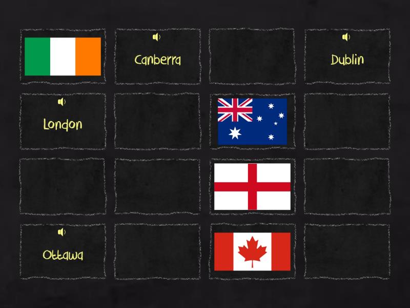 Countries & Capital cities - Matching pairs