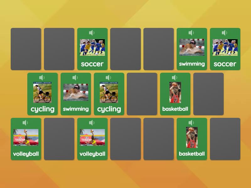 SPORTS MEMORY GAME - Matching pairs