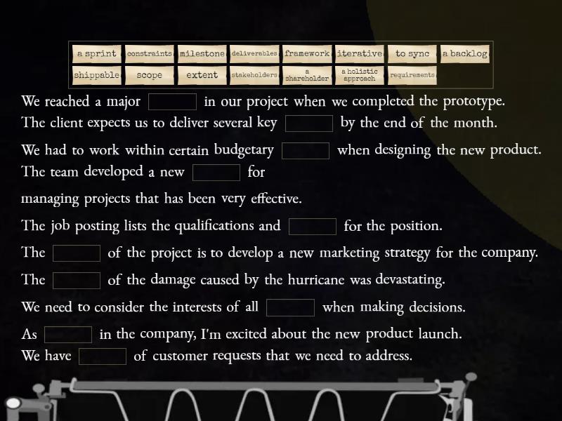 Agile Project Management - Complete the sentence