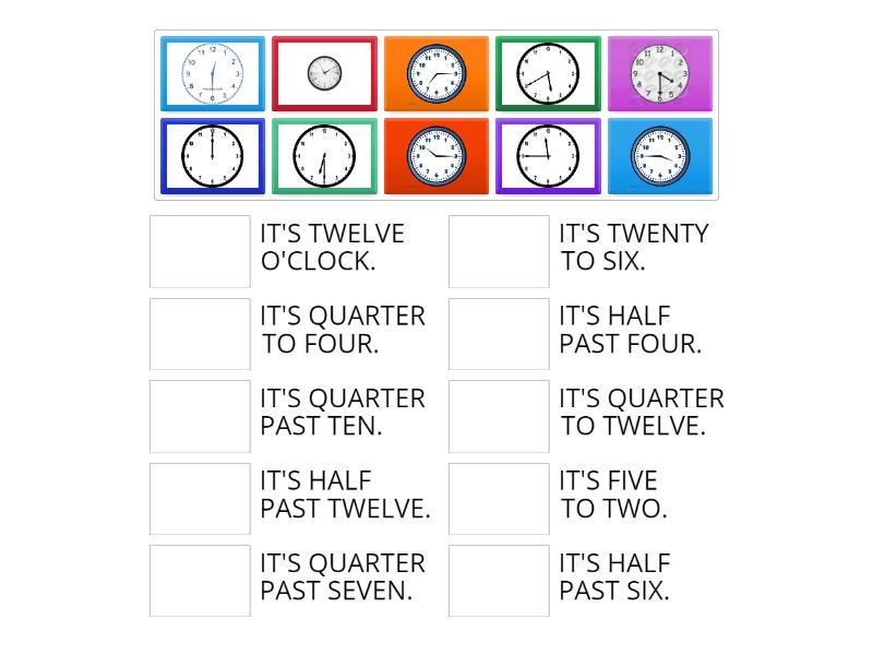 TELLING THE TIME - Match up