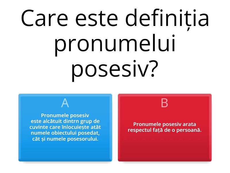 Pronumele posesiv - Quiz