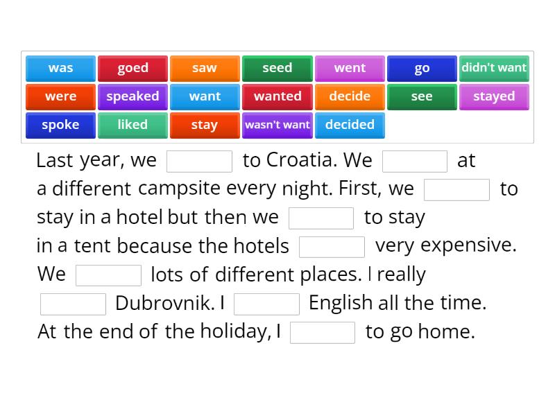 Complete the story (past simple) - Complete the sentence