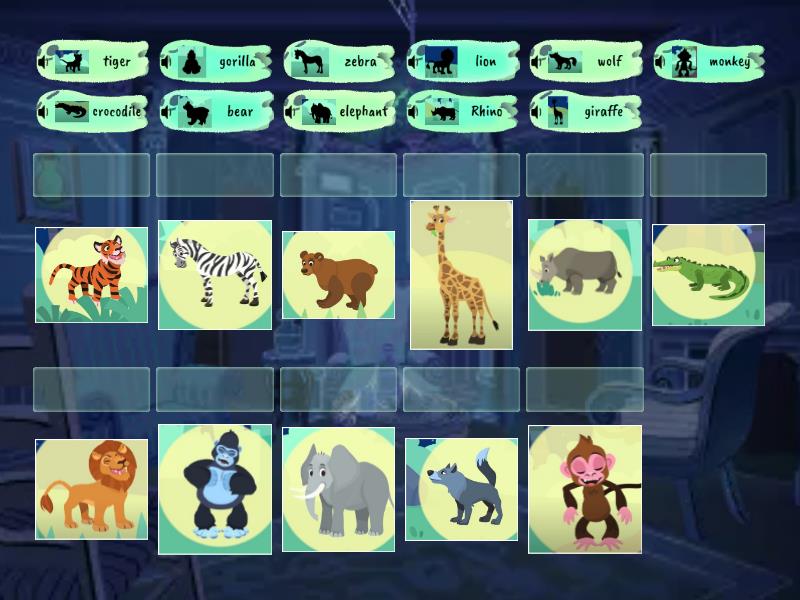 wild animals - Match up