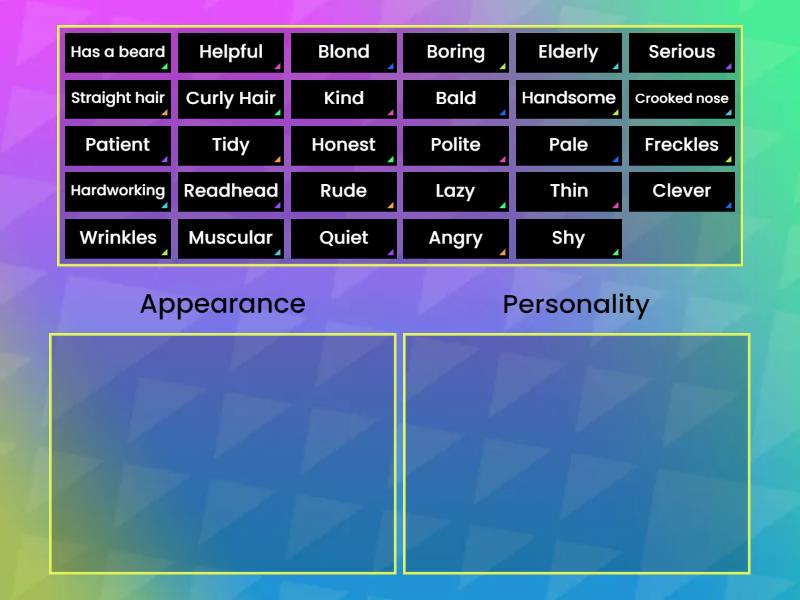 Appearance & Personality B3-4 Convo - Group sort