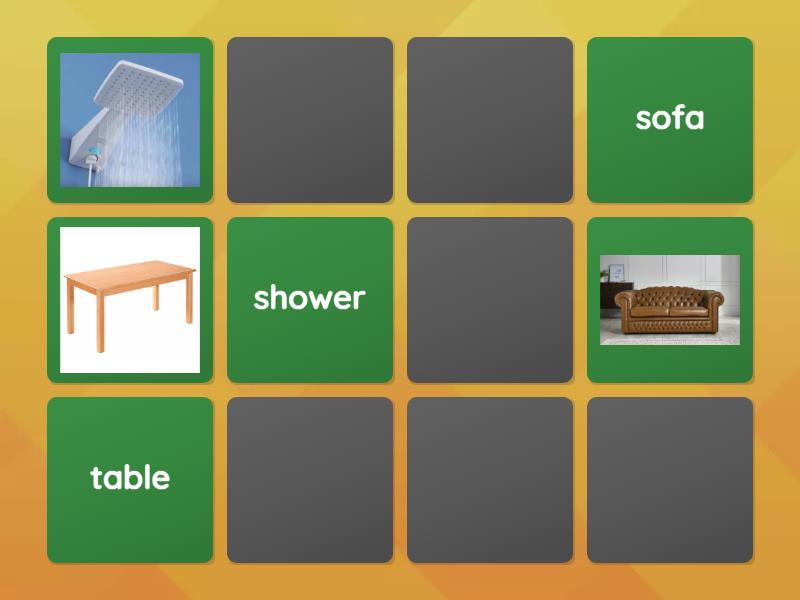 Memory Game: House (Objects) - Parejas