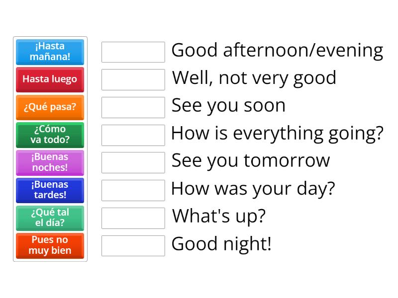 Saludos y despedidas - Match up