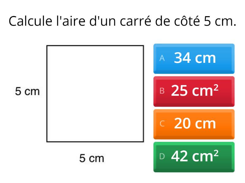 Aire et Périmètre - Quiz