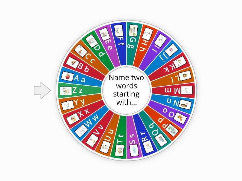 Alphabet wordwheel - Spin the wheel