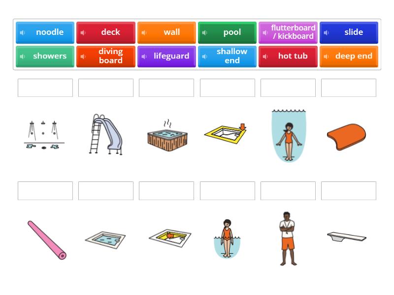 Following Instructions at the Pool - nouns - Match up