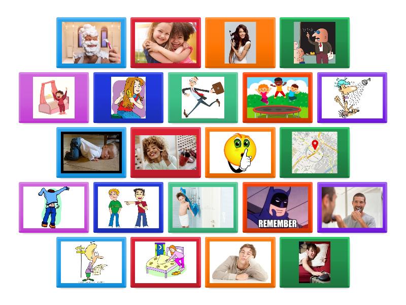 Les verbes réfléchis (de routine et idiomatiques) - Flip tiles