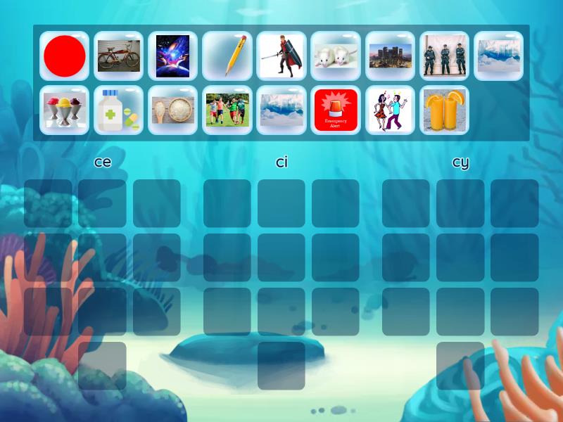 ce, ci, cy - Word Sort - Ordenar por grupo