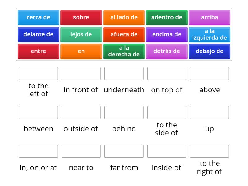 Las preposiciones - Match up