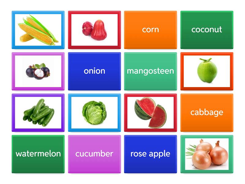 matching fruit and vegetable - Flip tiles