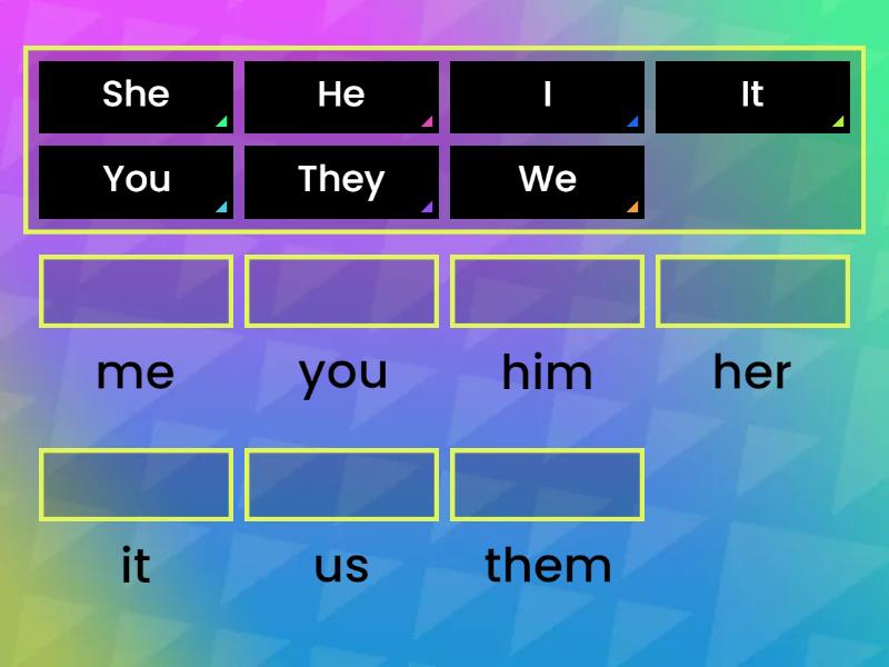 Subject and object pronouns - Match up