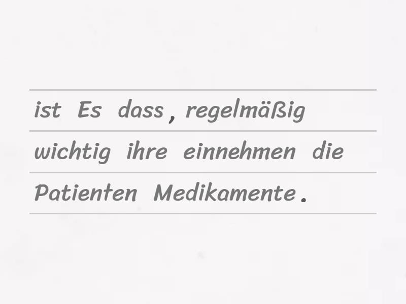 Sätze mit "dass" - Unjumble