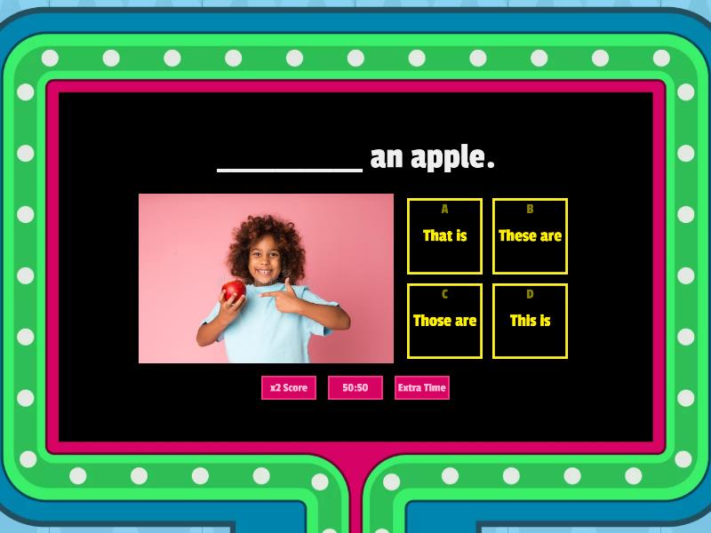 English 7 - Demonstrative pronoun This/ That/ These/ Those - Gameshow quiz