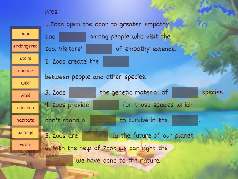 Should Zoos exist? - Missing word