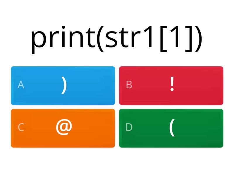 str1=")!@#$%^&*()" - Quiz
