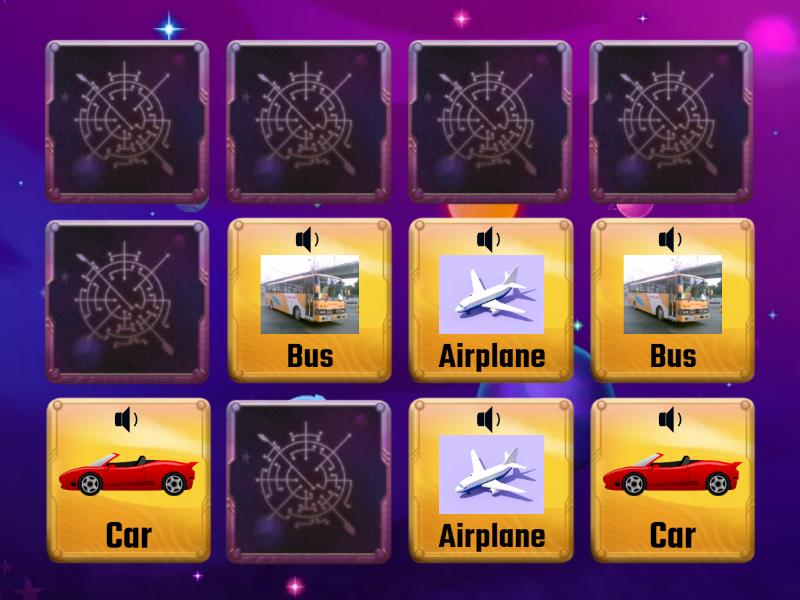 Transportation matching game - Matching pairs