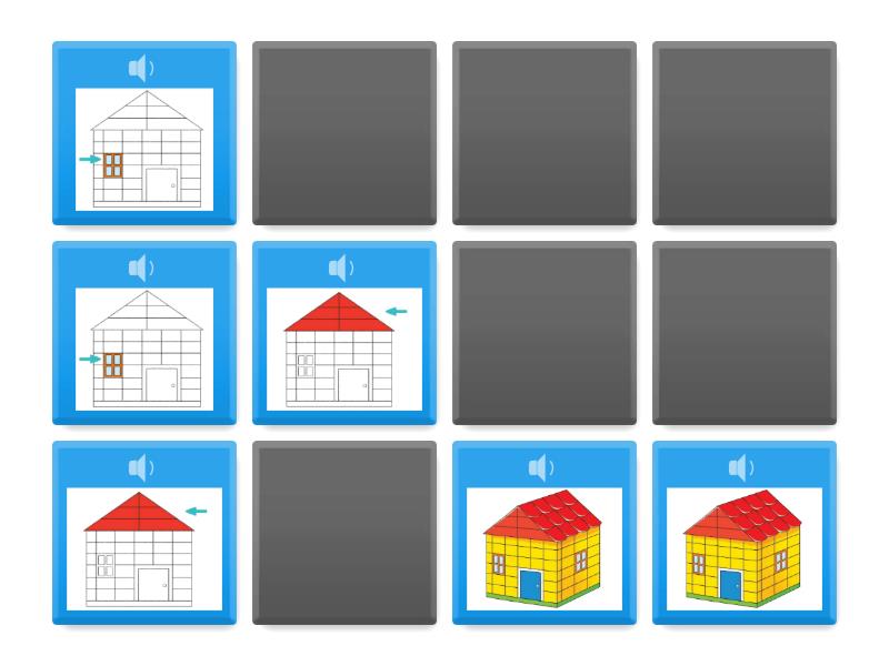 Parts of the house - Memory game - Matching pairs