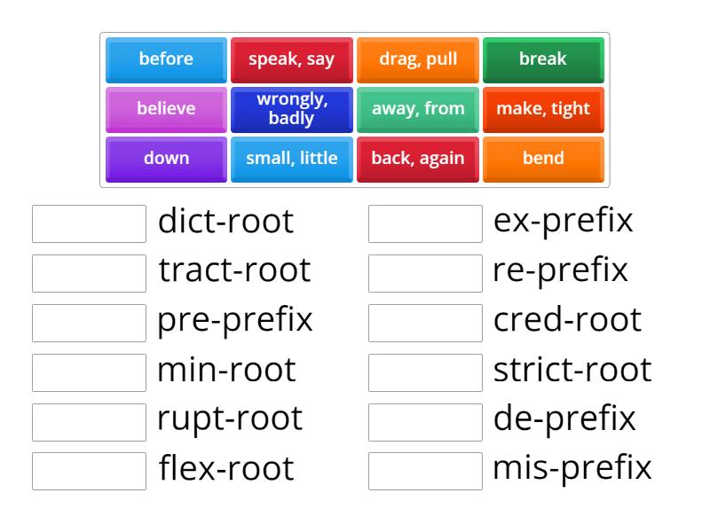 Root and Prefix Challenge - Match up