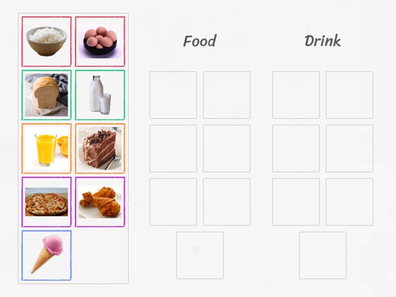 Food & Drink Sorting Activity - Group sort