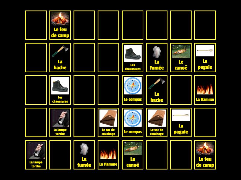 Faire du camping - Matching pairs