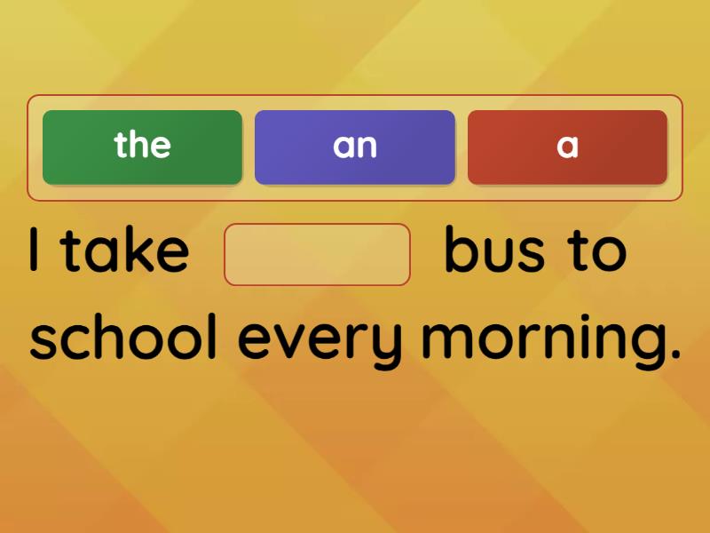 Missing articles...Which one? - Complete the sentence