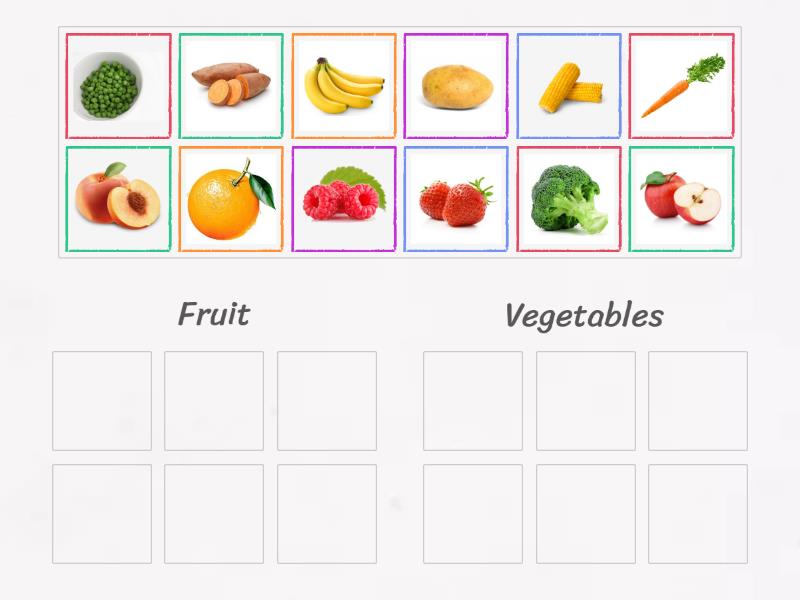 Sorting Fruit and Vegetables - Group sort