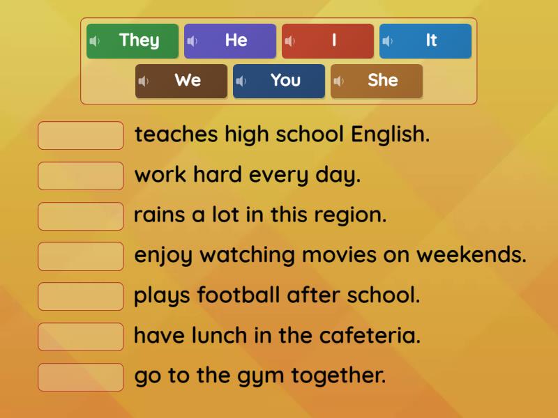 Simple Present Tense - Match up