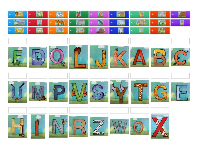 Alphabet mit Tieren - Match up