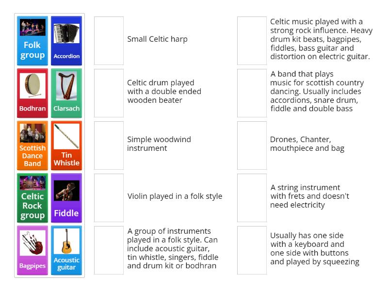 Scottish Instruments and Groups - Match up