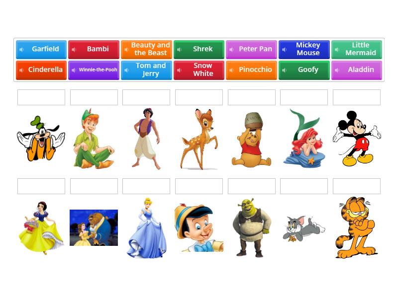 Cartoon characters - Match up