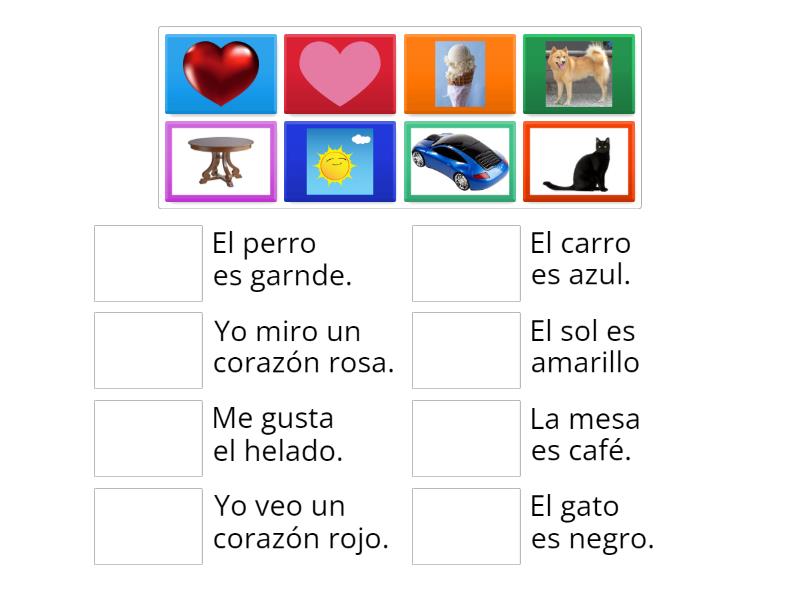 Oraciones con dibujo - Match up