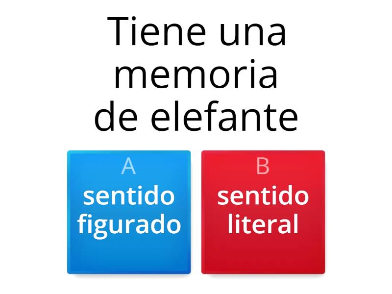 sentido figurado y literal - Cuestionario