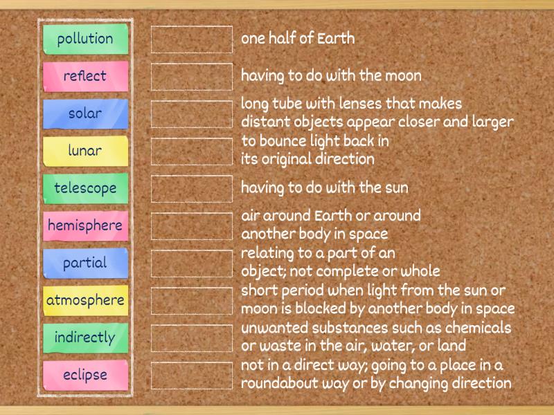 Why Does the Moon Turn Red? (vocabulary) - Match up