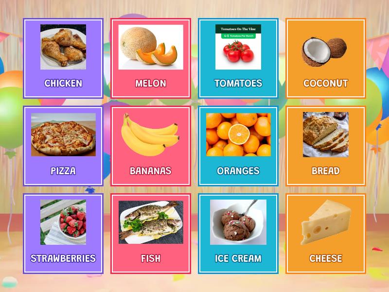 FOOD VOCABULARY OU1 U5 L1 - Fichas giratorias