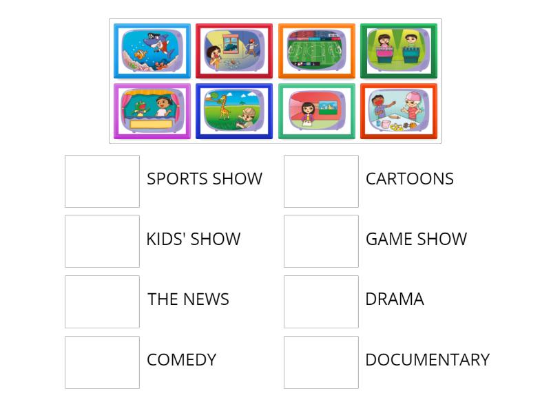 Pi3 / PP2 - WHAT'S ON TV - TYPES OF SHOWS MATCHING - Match up